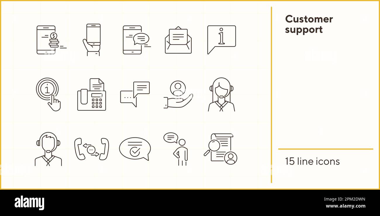 Customer support line icon set Stock Vector Image & Art - Alamy