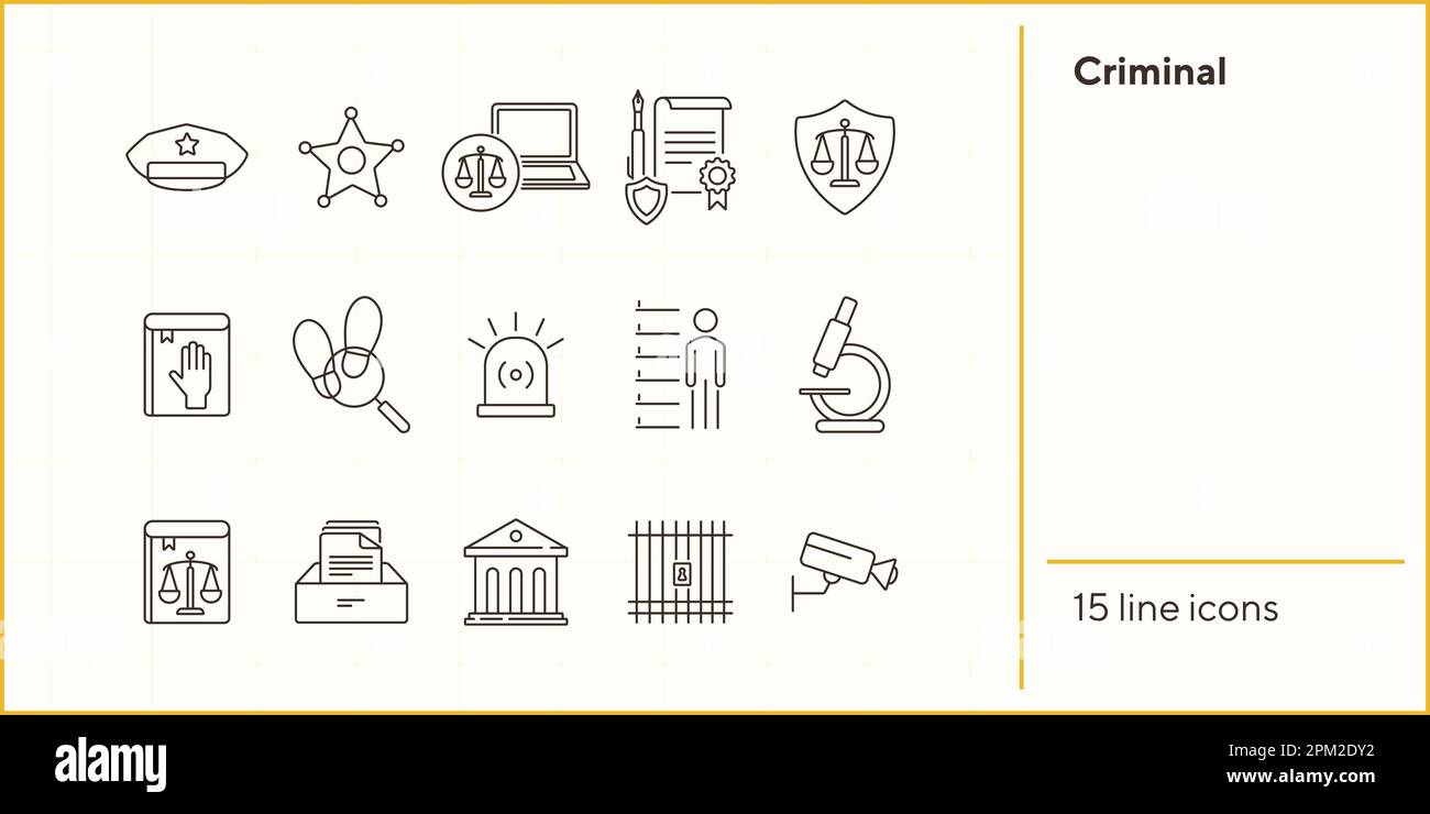 Criminal line icon set Stock Vector Image & Art - Alamy