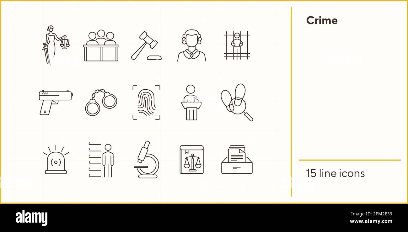 Crime line icon set Stock Vector Image & Art - Alamy