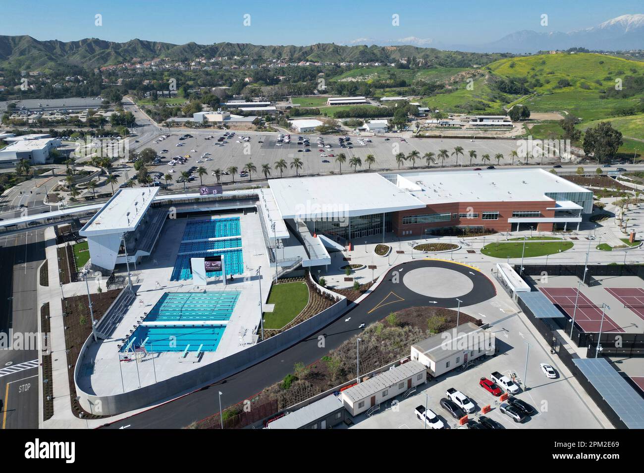 A general overall aerial view of the Mt. San Antonio College Aquatics ...