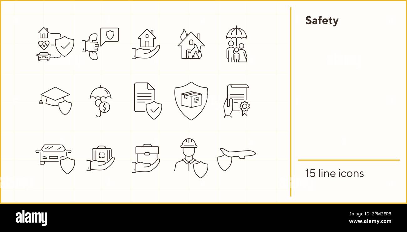 Safety line icon set Stock Vector Image & Art - Alamy
