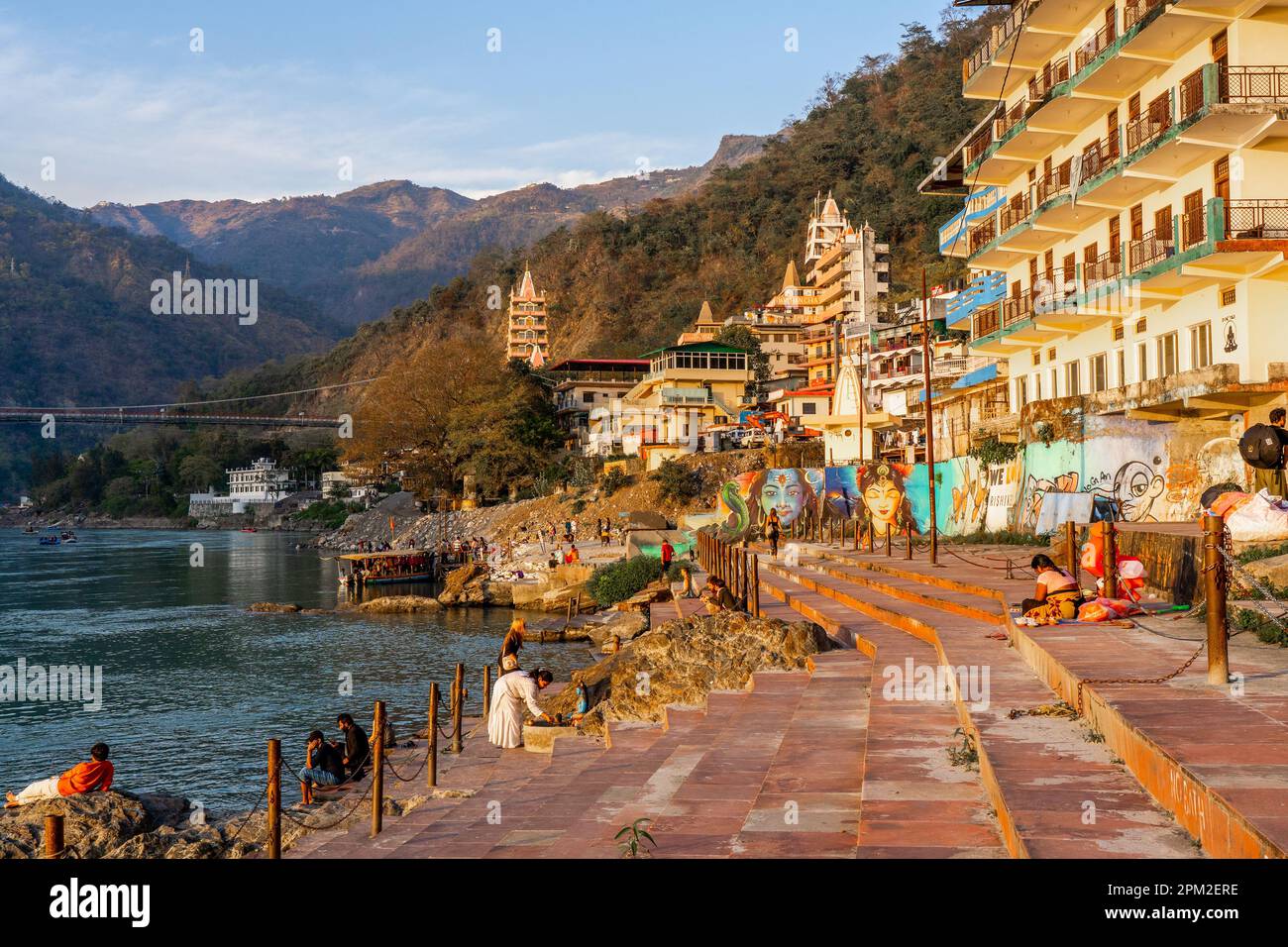 Rishikesh, Uttarakhand - 27.03.2023: yoga city in India, Gange River ...