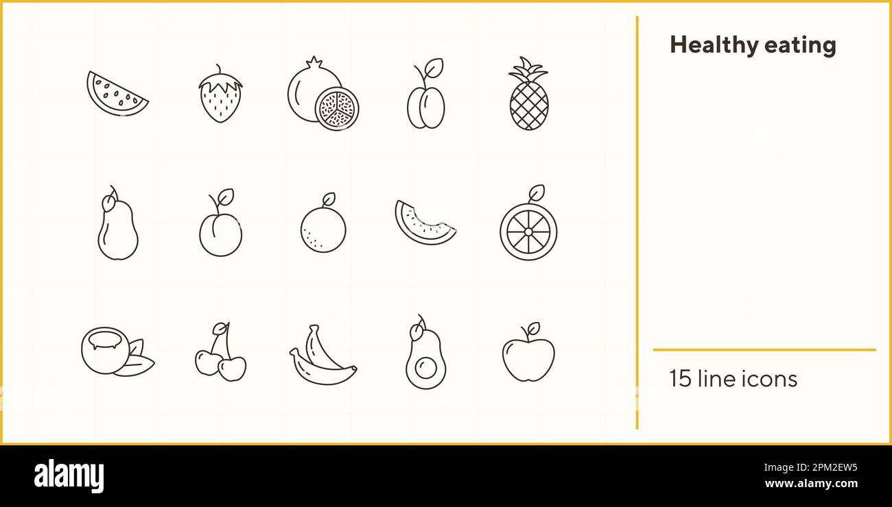 Healthy eating icons Stock Vector Image & Art - Alamy