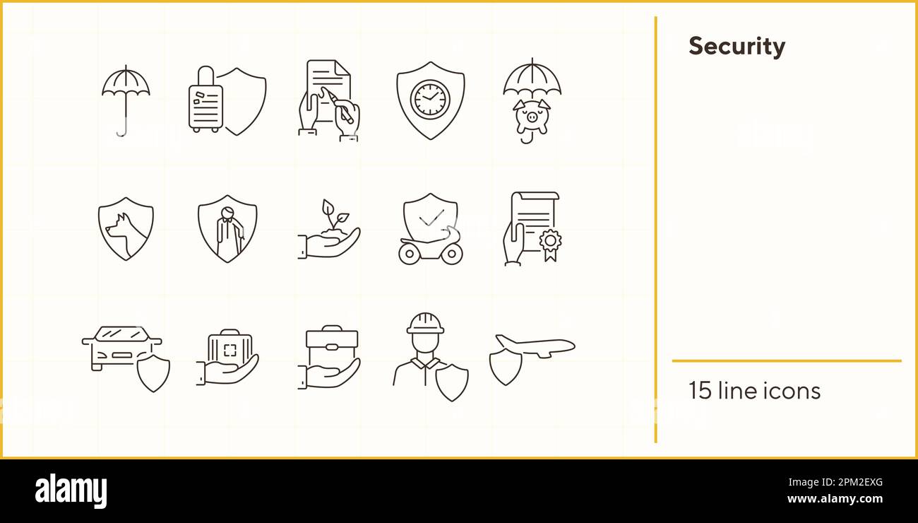 Security line icon set Stock Vector Image & Art - Alamy