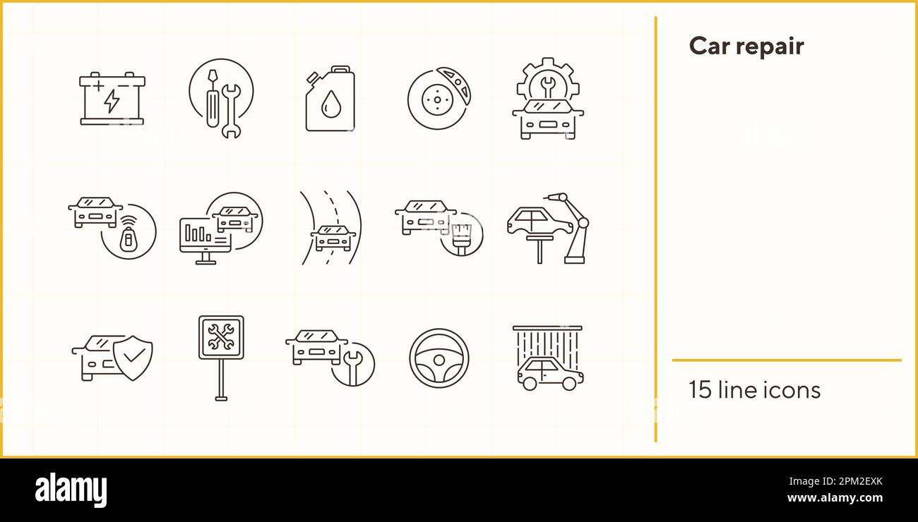 Car repair line icons Stock Vector Image & Art - Alamy