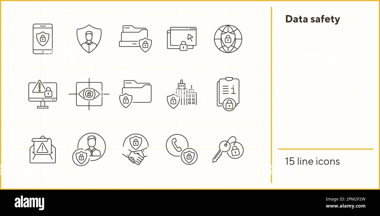 Data safety line icon set Stock Vector Image & Art - Alamy