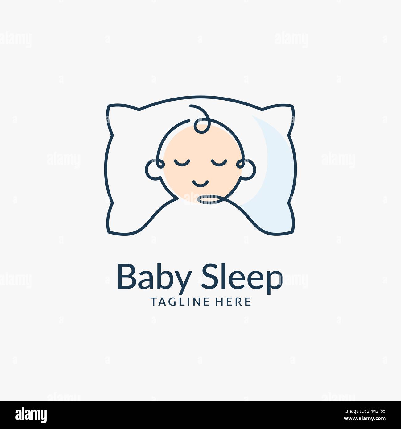 Sleeping baby logo design in line art style Stock Vector Image & Art ...