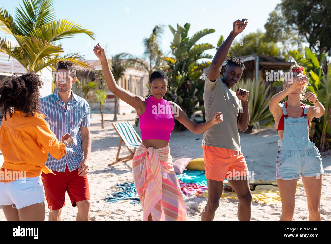 Diverse friends dancing outdoor hi-res stock photography and images - Alamy