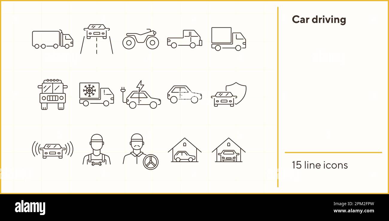 Pickup truck driving road Stock Vector Images - Alamy