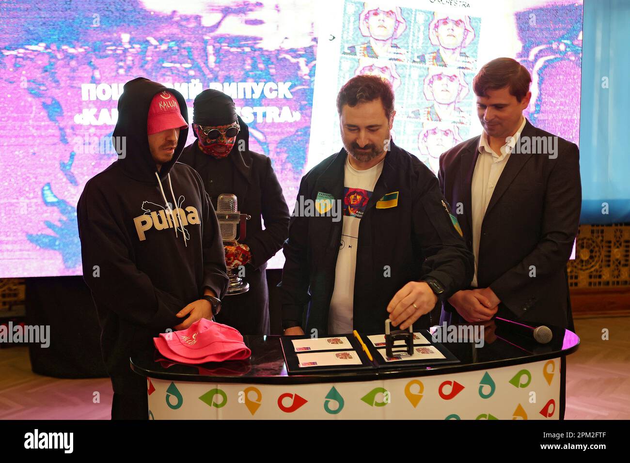 KALUSH, UKRAINE - APRIL 10, 2023 - Rapper Oleh Psiuk, MC KylymMen of ...