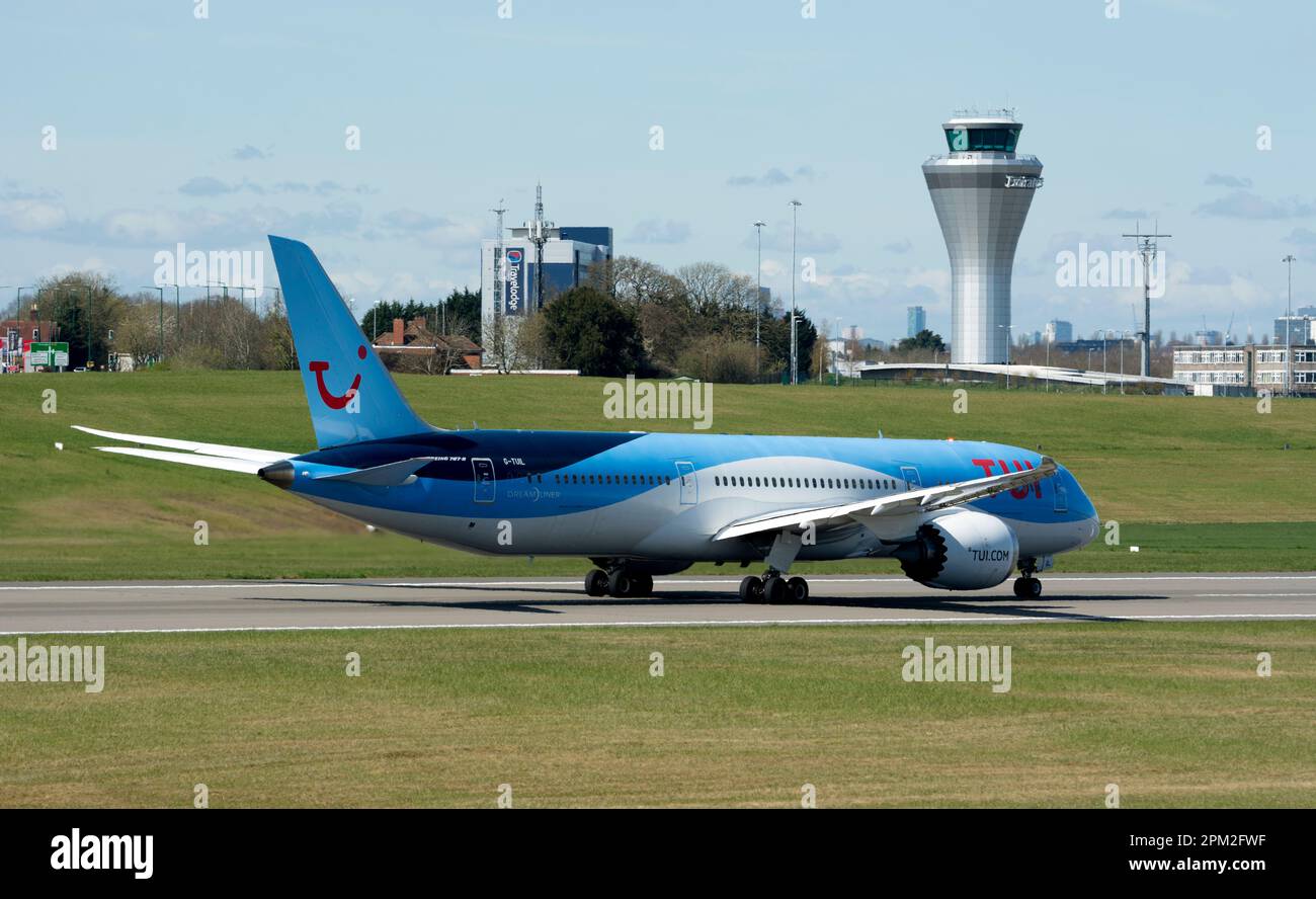 Tui Boeing 787-8 Dreamliner taking off at Birmingham Airport, UK (G ...