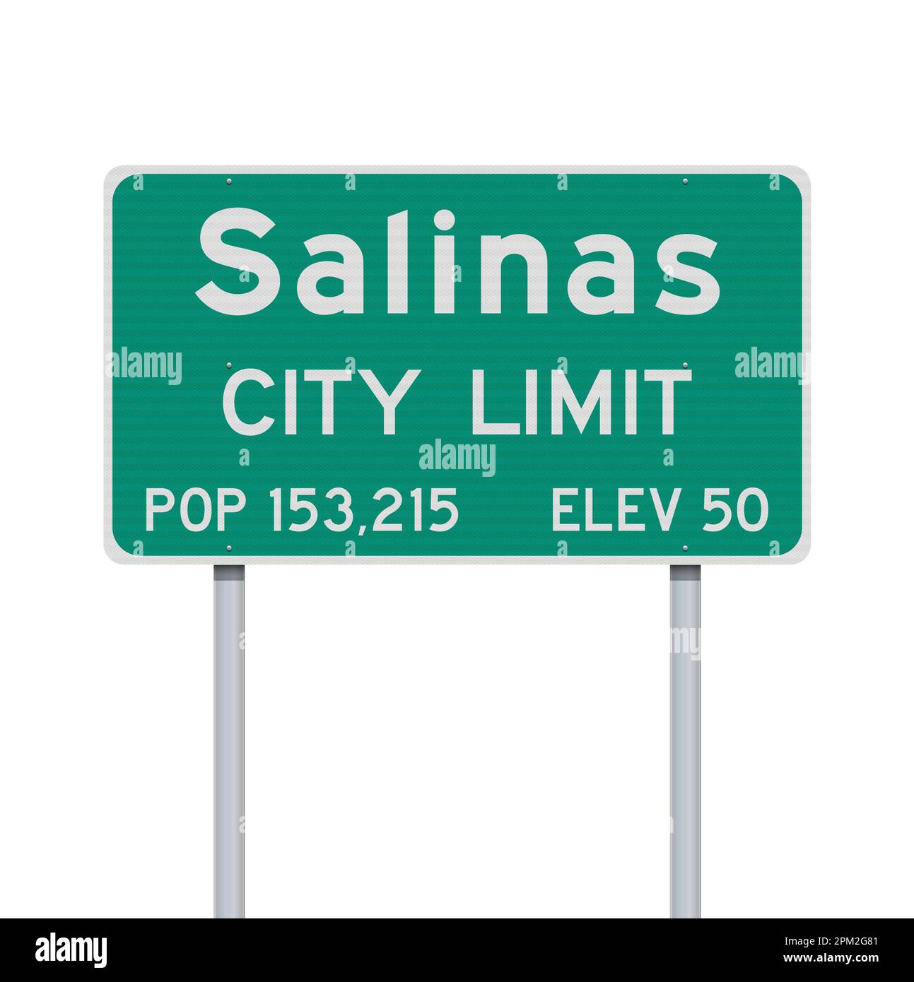 Vector illustration of the Salinas (California) City Limit green road ...