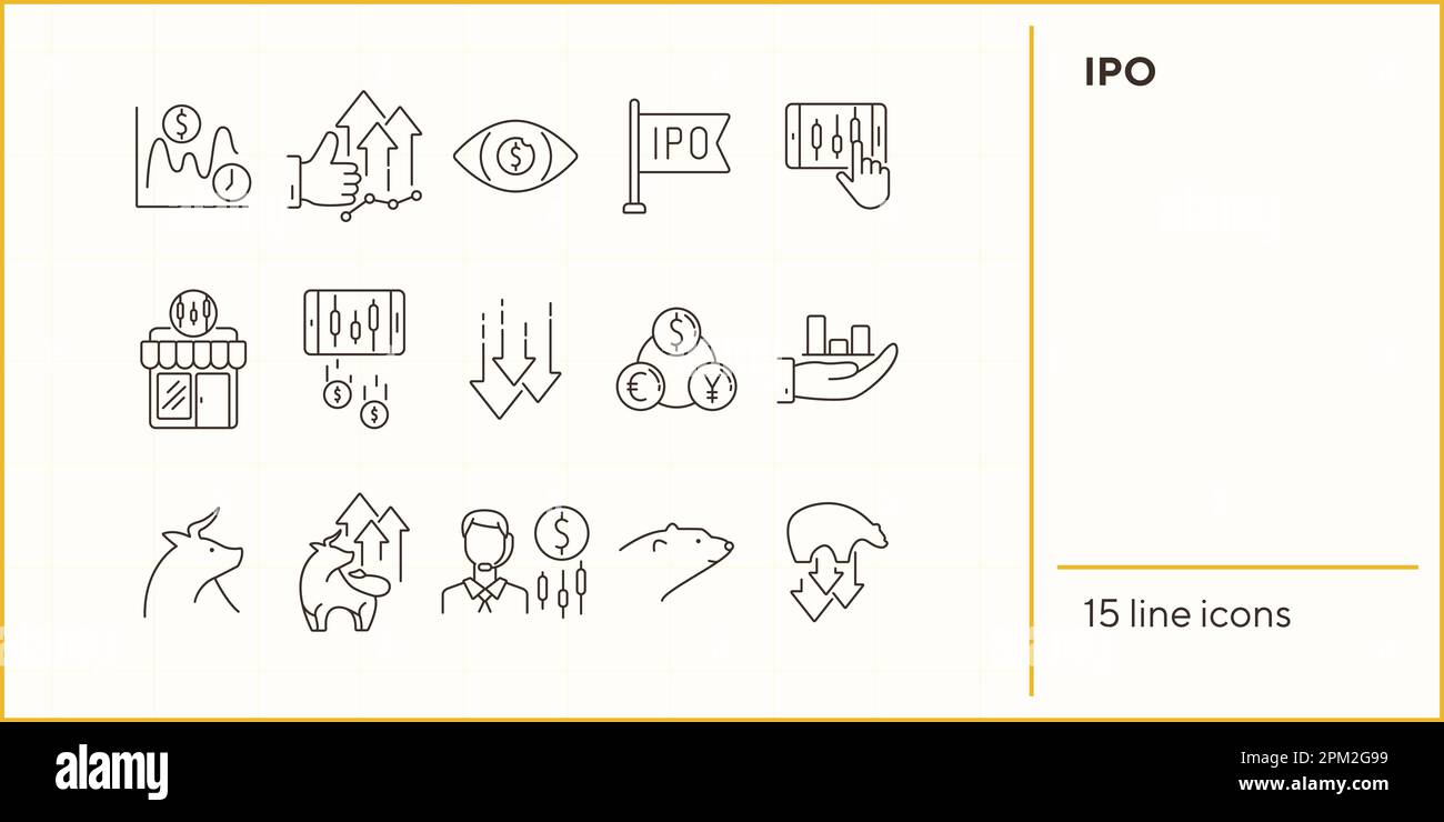 IPO line icon set Stock Vector Image & Art - Alamy