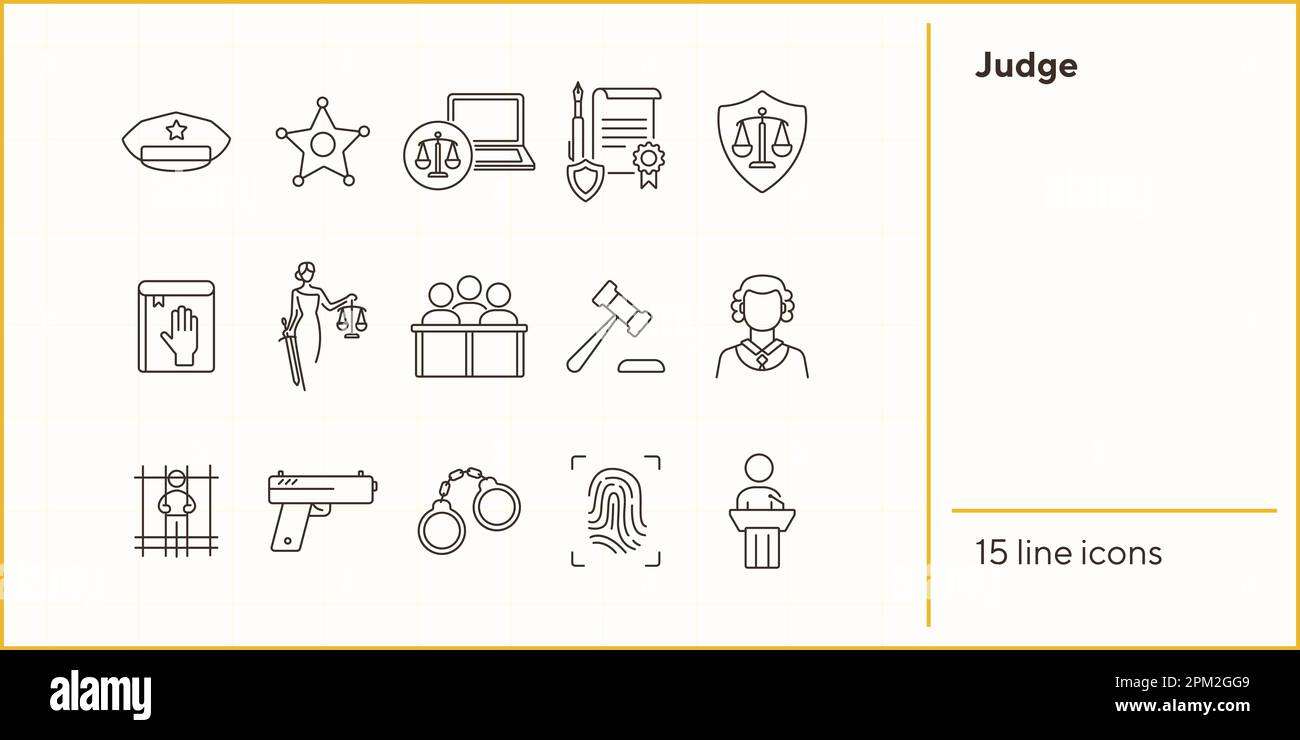 Judge line icon set Stock Vector Image & Art - Alamy