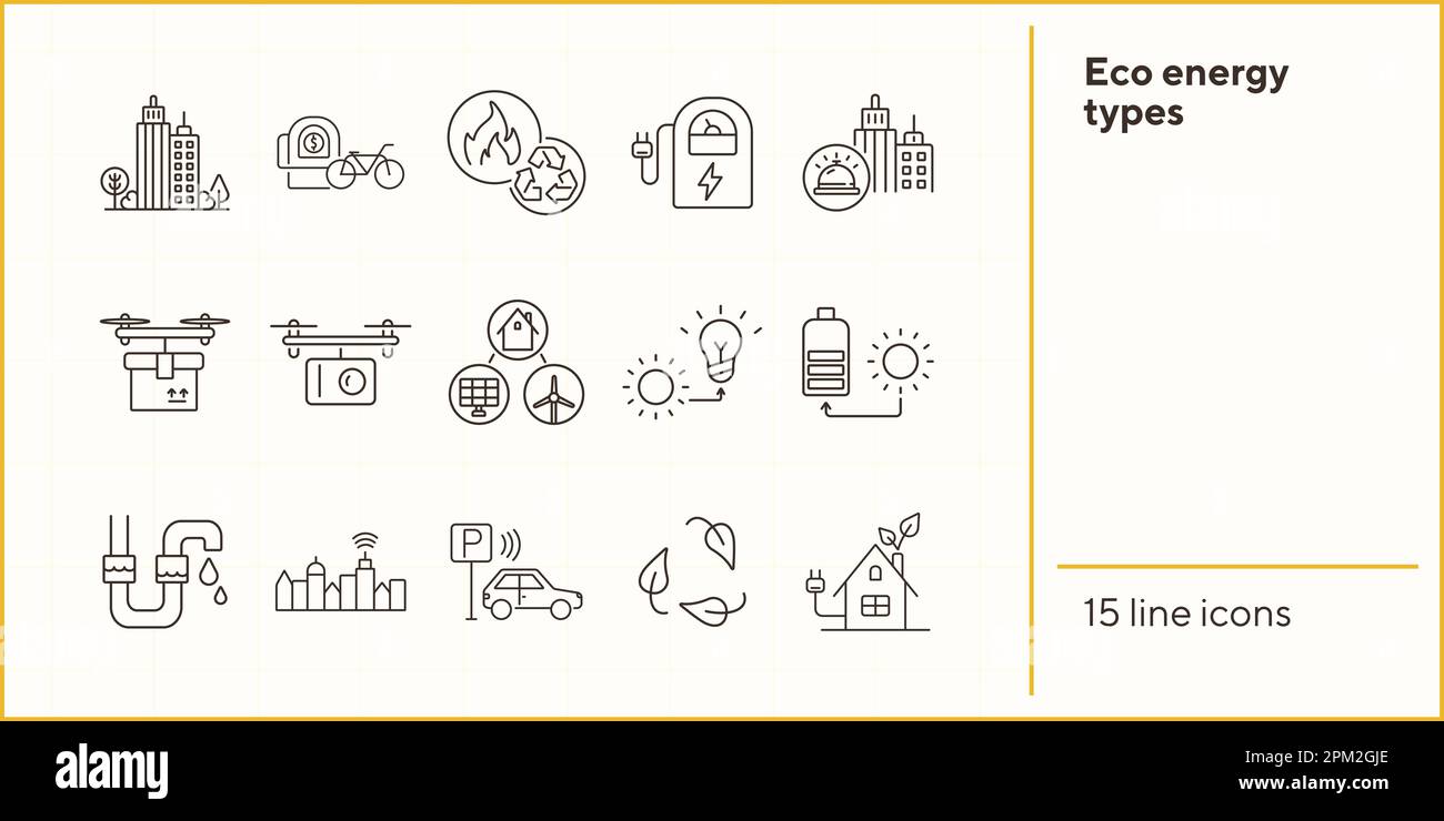 Eco energy types icons Stock Vector Image & Art - Alamy