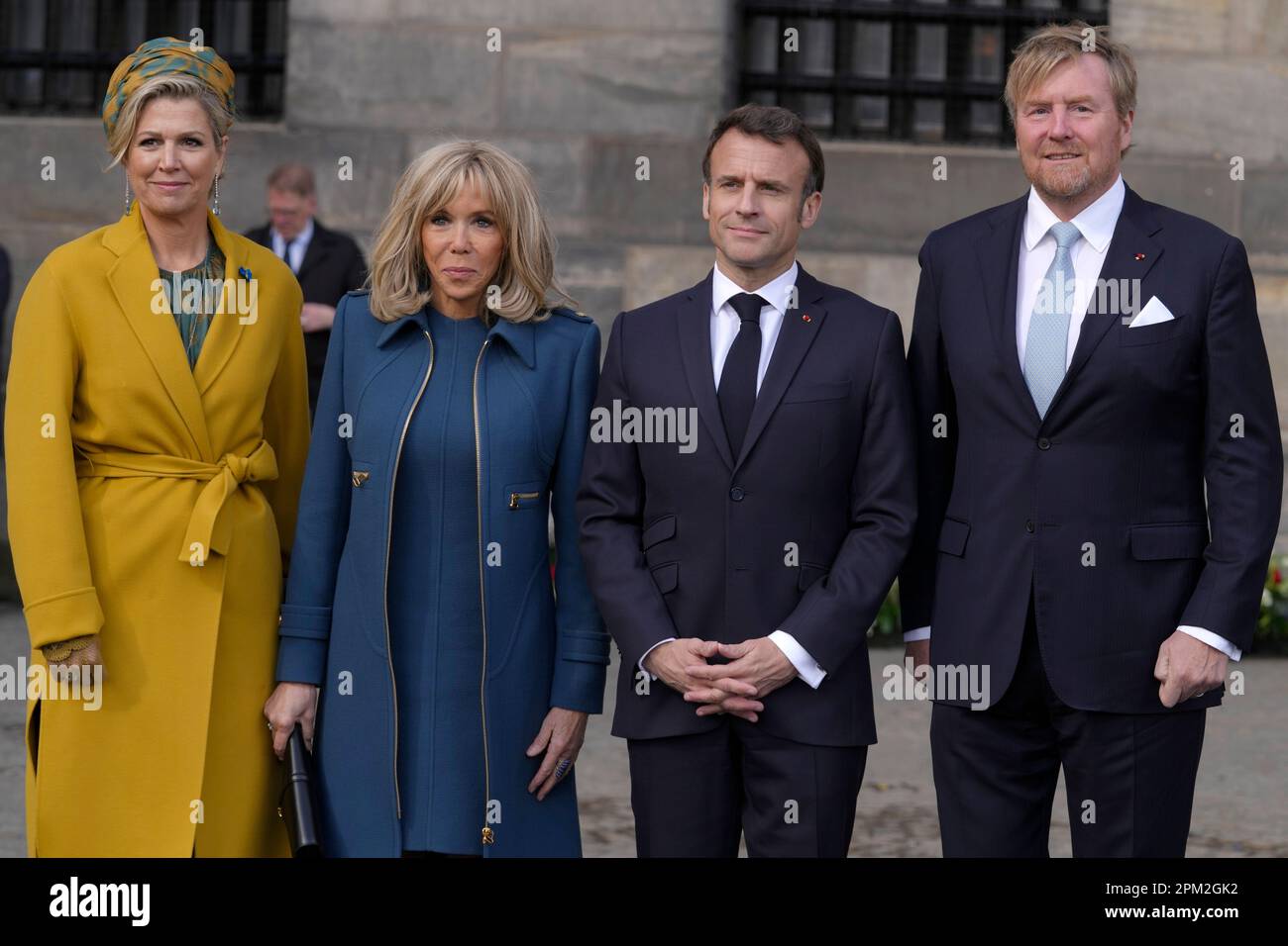 French President Emmanuel Macron, second right, his wife Brigitte ...
