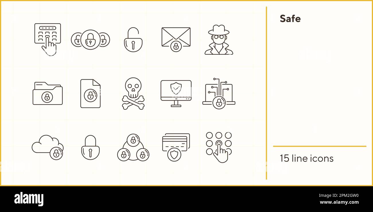 Safe line icons Stock Vector Image & Art - Alamy