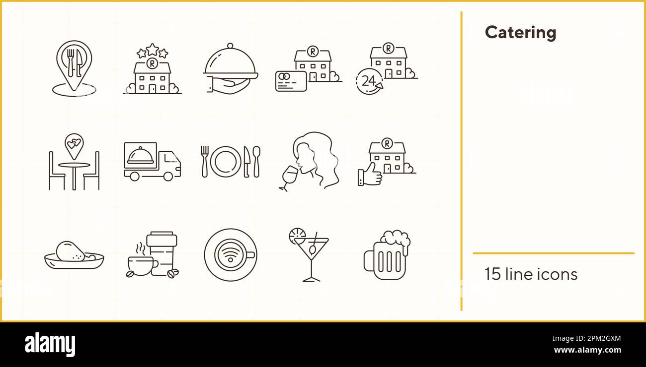 Catering line icon set Stock Vector Image & Art - Alamy