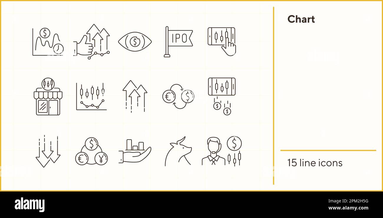 Chart line icon set Stock Vector Image & Art - Alamy
