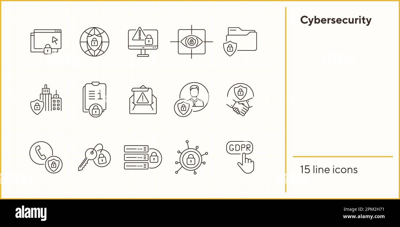 Cybersecurity line icon set Stock Vector Image & Art - Alamy