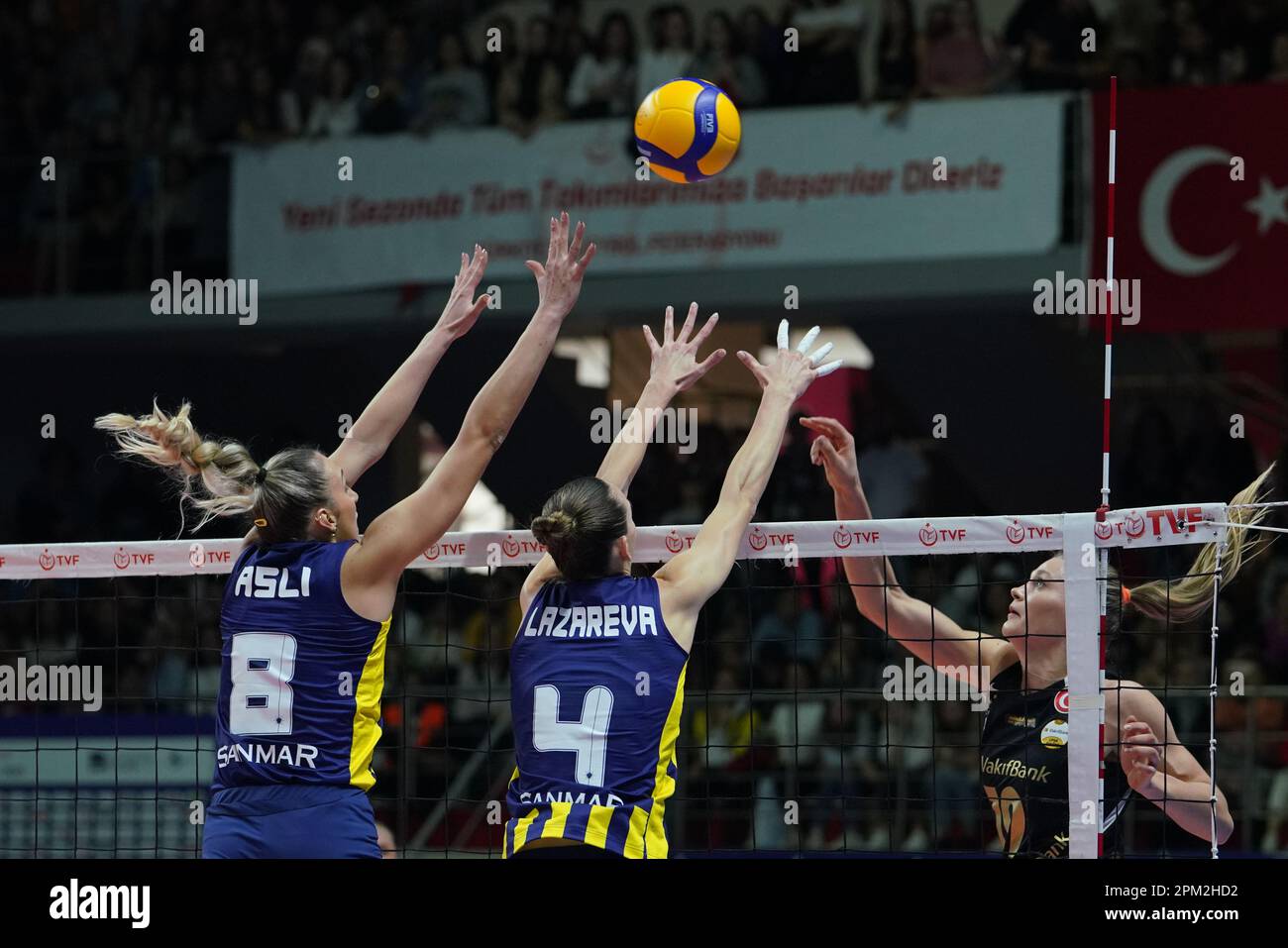 ISTANBUL, TURKIYE - OCTOBER 29, 2022: Asli Kalac and Anna Lazareva in ...