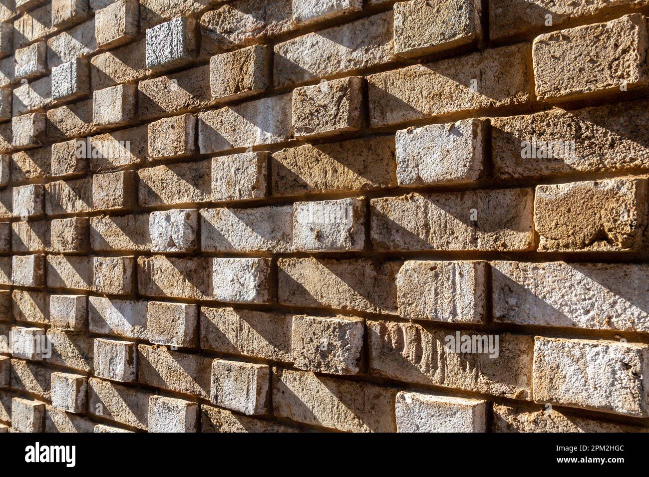 A repeating pattern of rectangular bricks on a diagonal line Stock ...