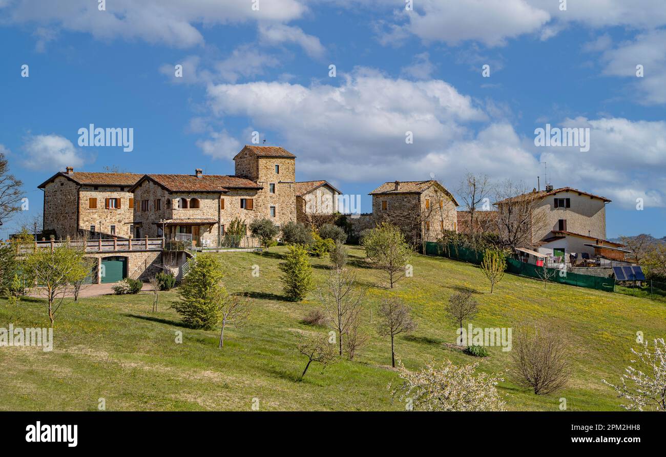 Rural village in the Tuscan Emilian Apennines Italy Stock Photo - Alamy