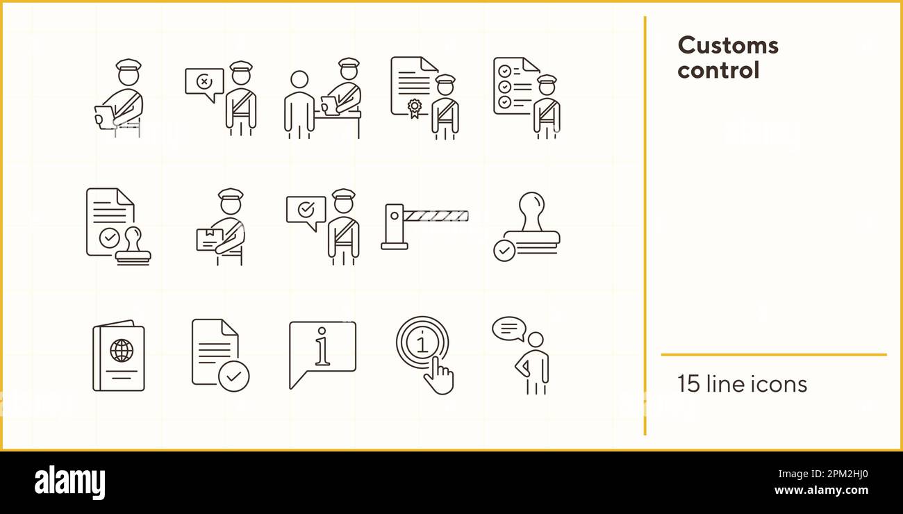 Customs control icons Stock Vector Image & Art - Alamy
