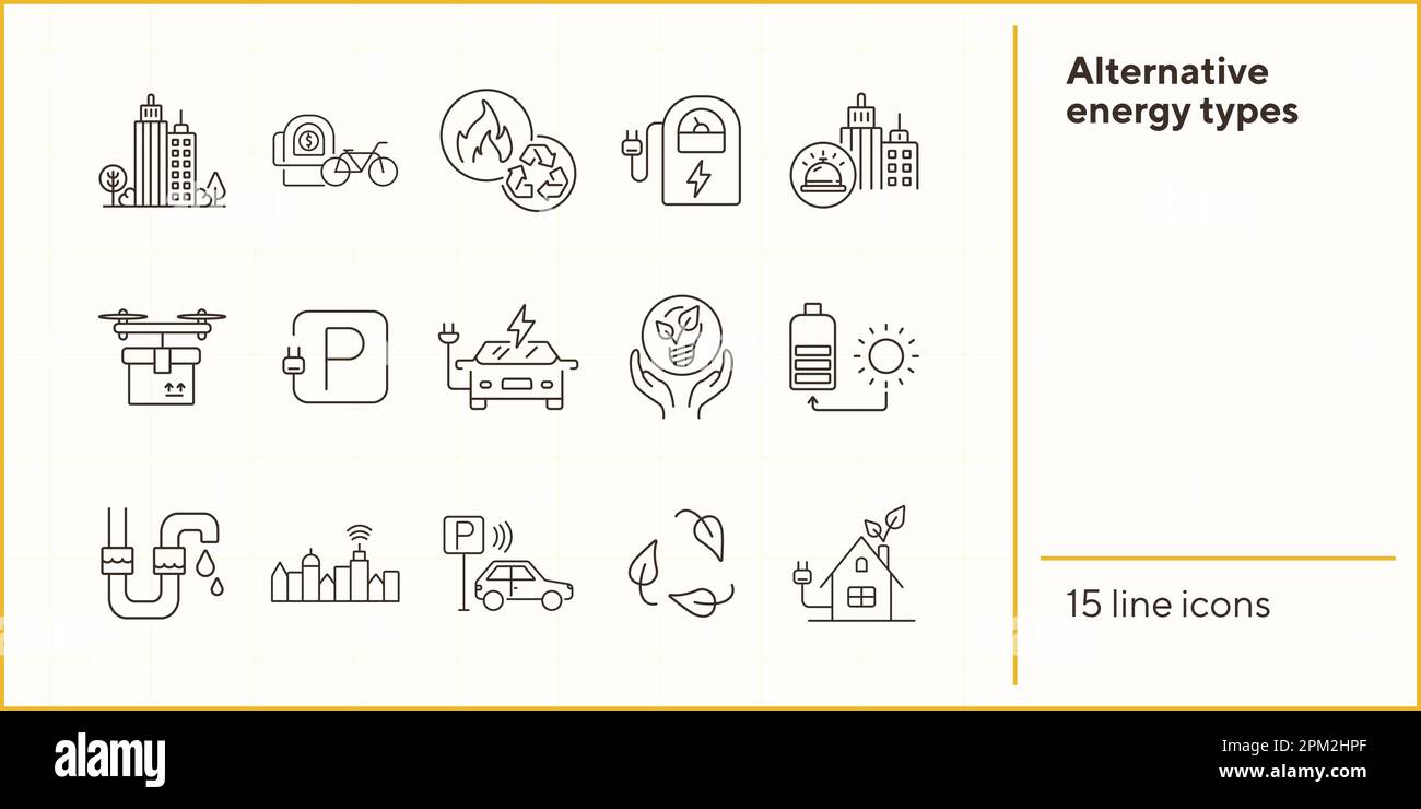 Alternative energy types icons Stock Vector Image & Art - Alamy