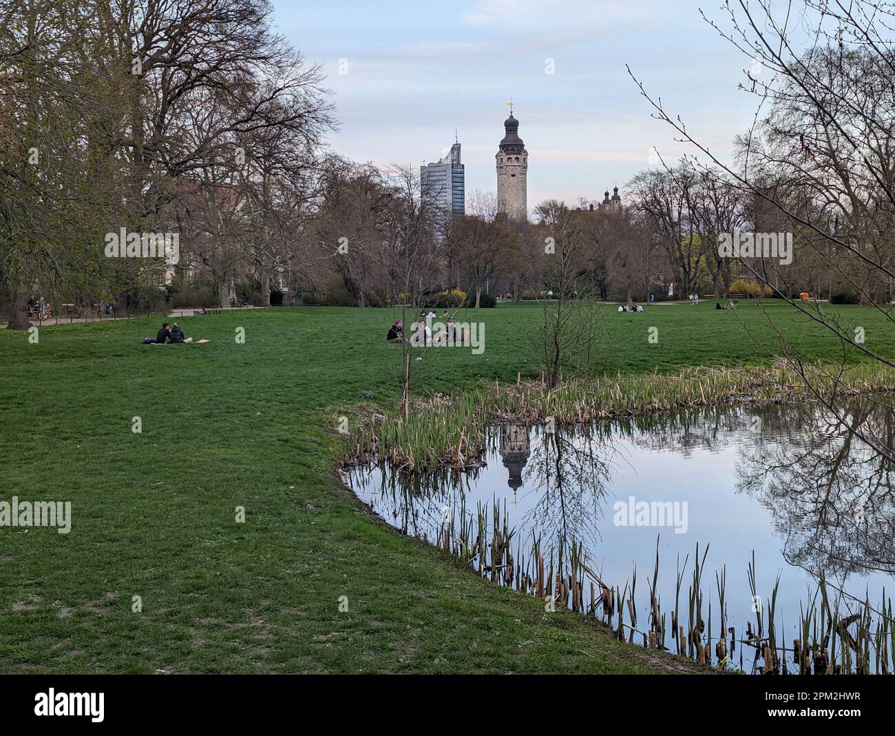 A beautiful view of the famous Johannapark in Leipzig, Germany Stock ...