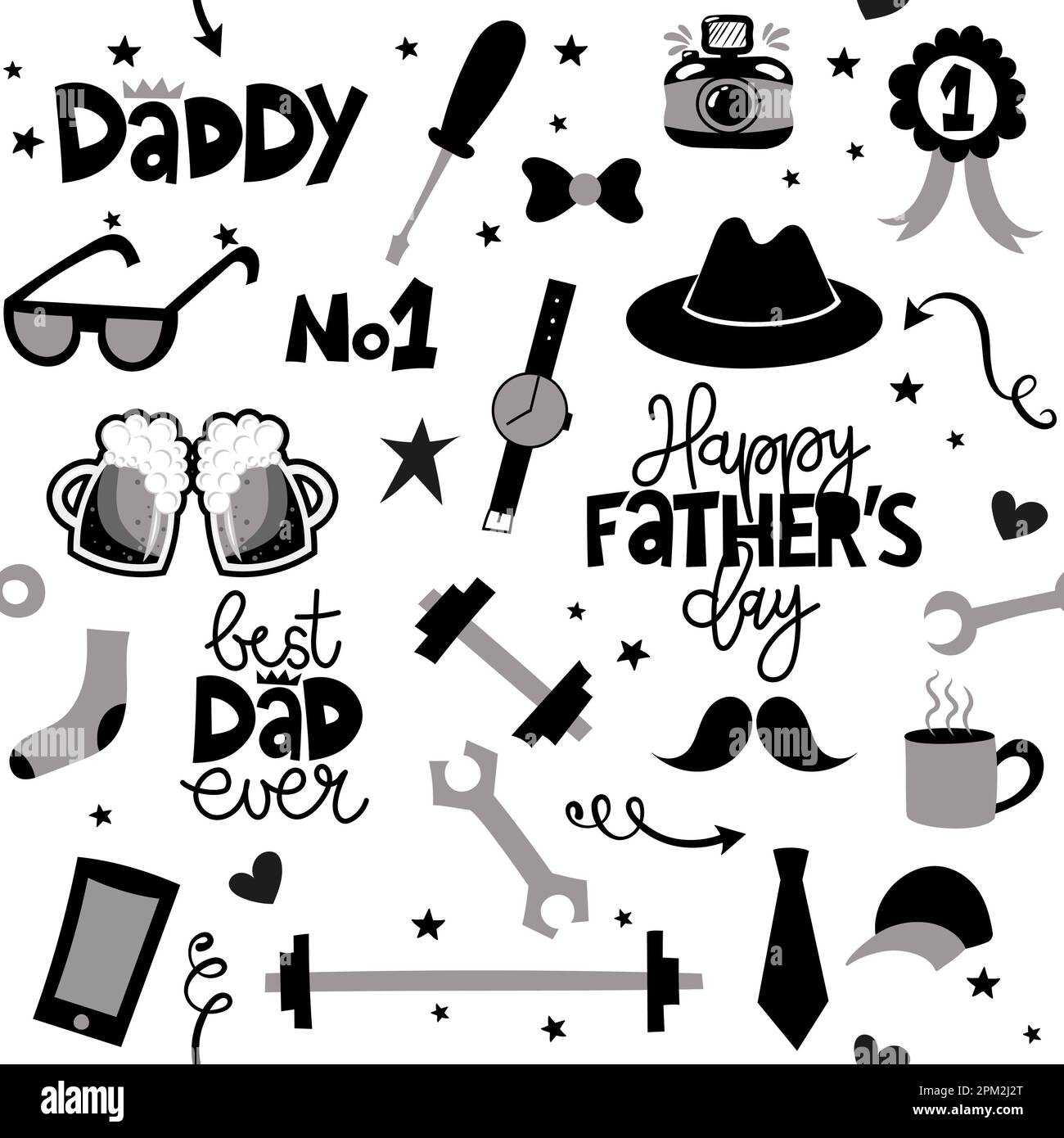 Happy Father's Day! Vector cute illustration of dad. Best Dad ever ...