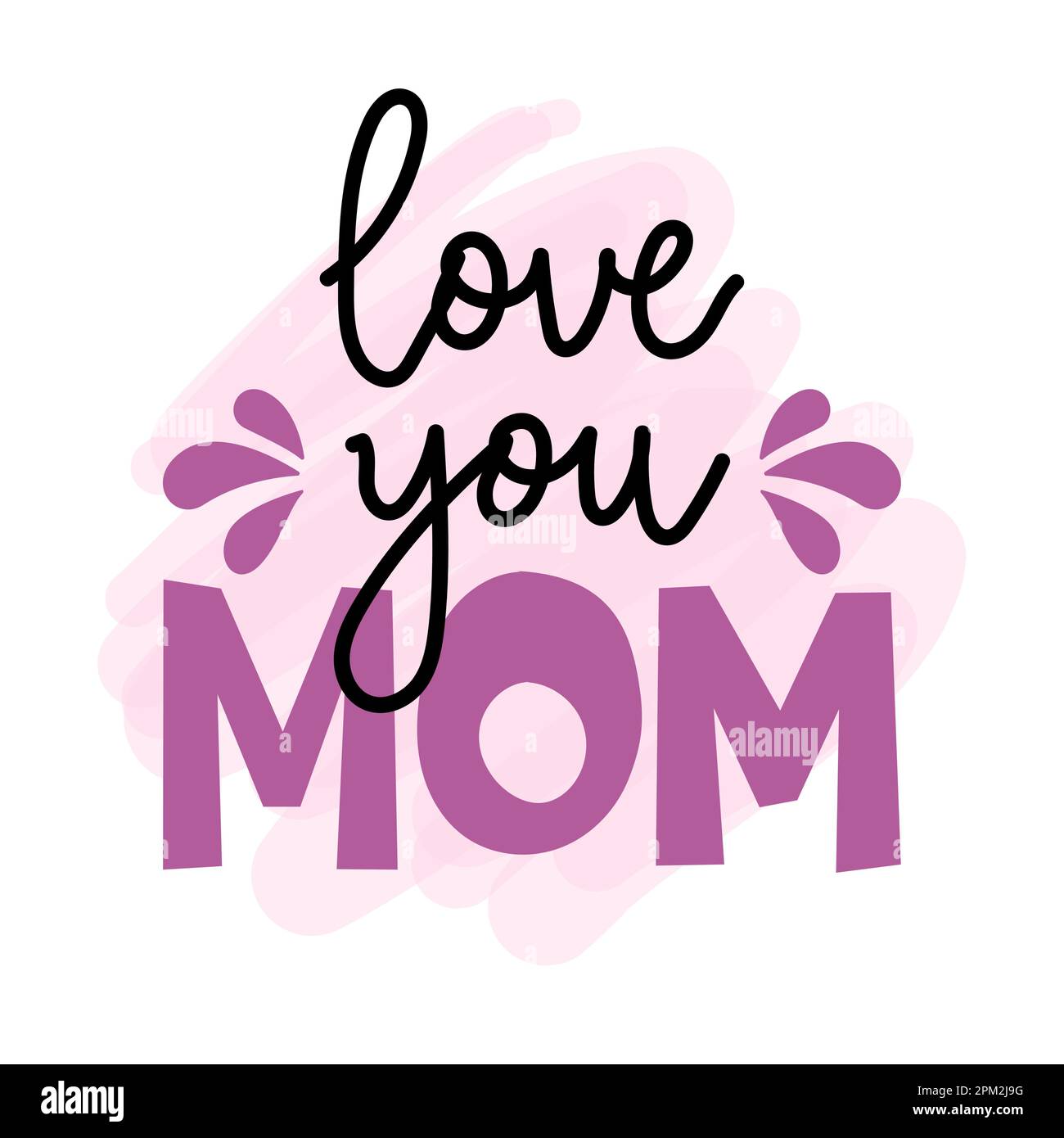 I love you Mom - Happy Mothers Day lettering. Handmade calligraphy with my own handwriting ...