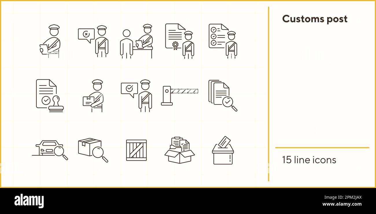 Customs post icons Stock Vector Image & Art - Alamy