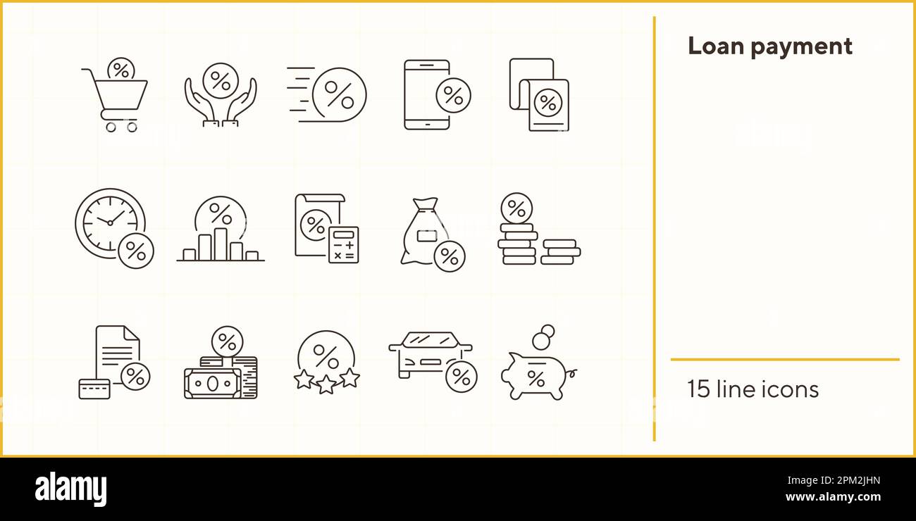 Loan payment icon set Stock Vector Image & Art - Alamy