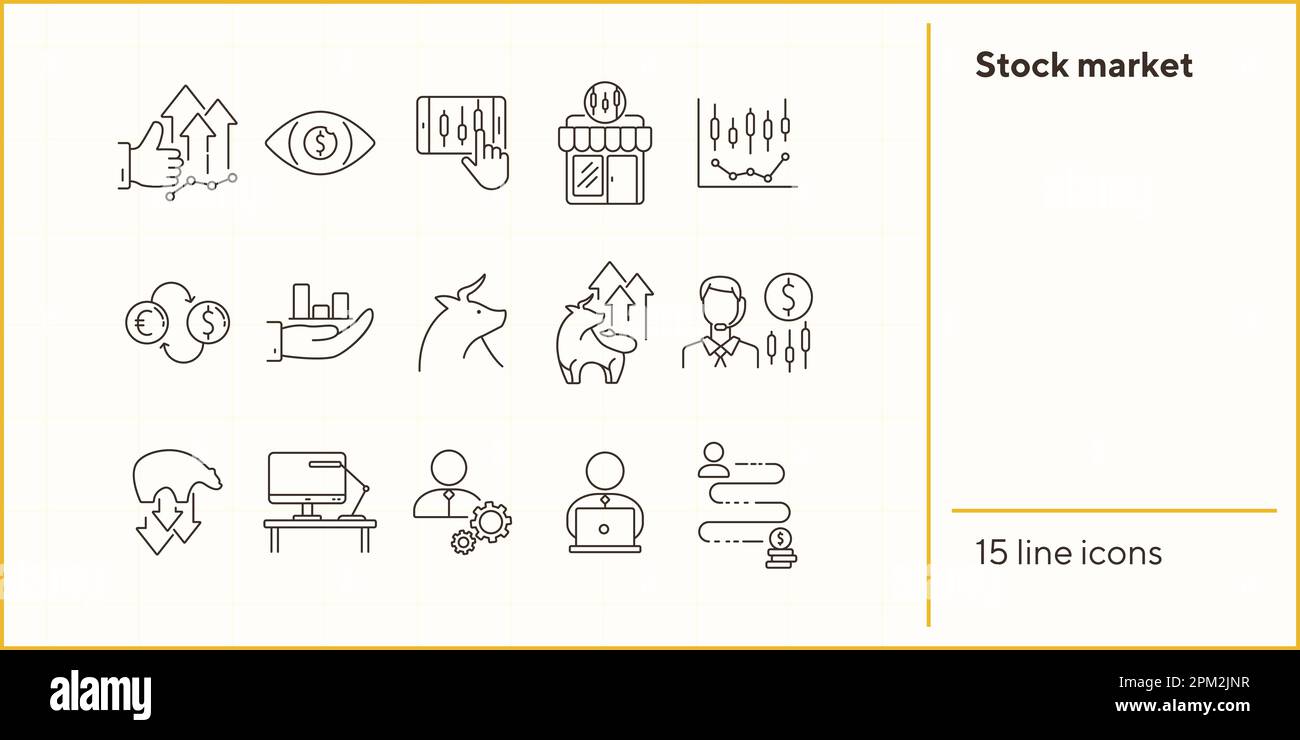 Stock market line icon set Stock Vector Image & Art - Alamy