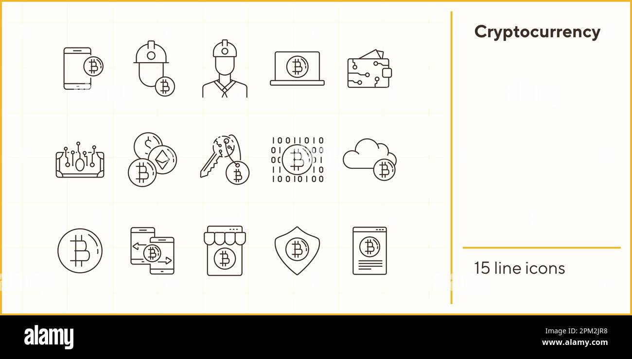 Cryptocurrency concept line icons Stock Vector Images - Alamy