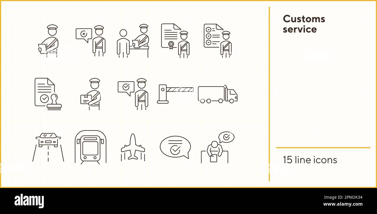 Customs service icons Stock Vector Image & Art - Alamy