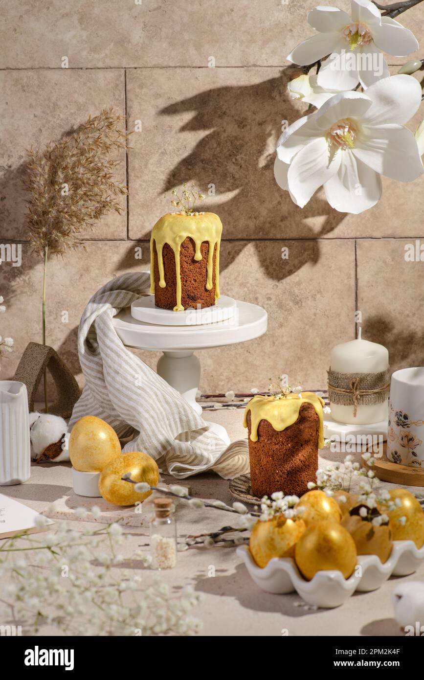 easter cake and painted easter eggs. High quality photo Stock Photo - Alamy