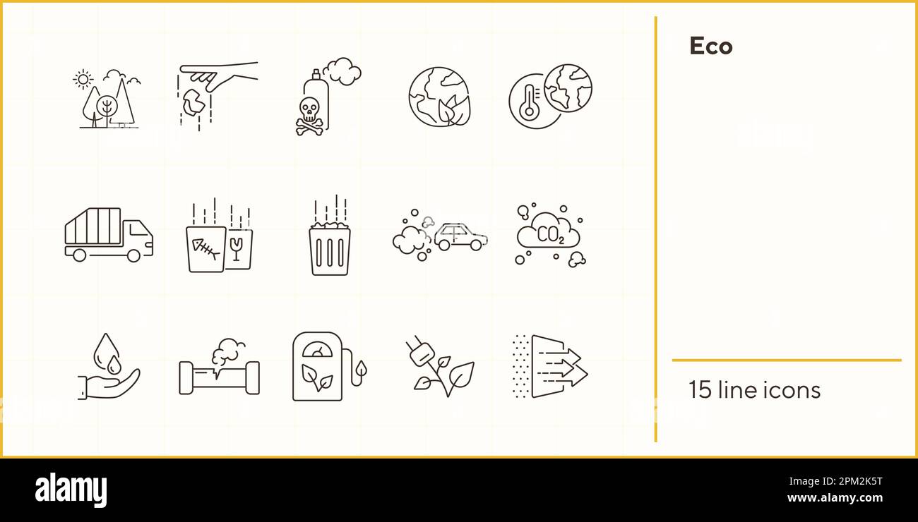 Eco line icons Stock Vector Image & Art - Alamy