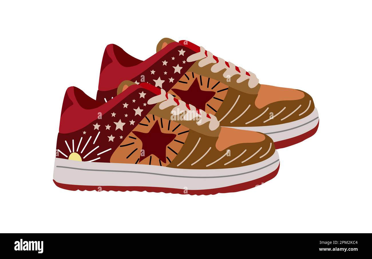 Fashion sneakers Modern shoes vector on white Stock Vector Image & Art ...