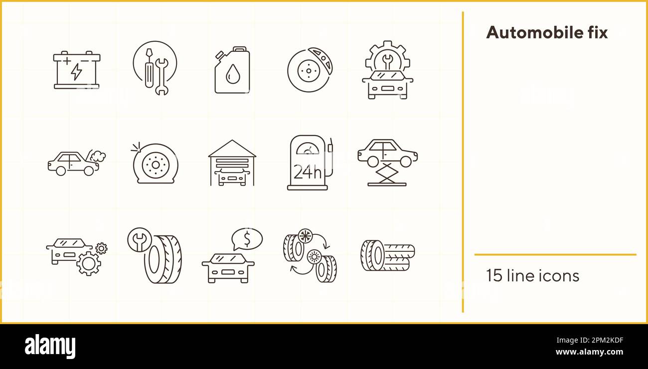 Automobile fix icons Stock Vector Image & Art - Alamy