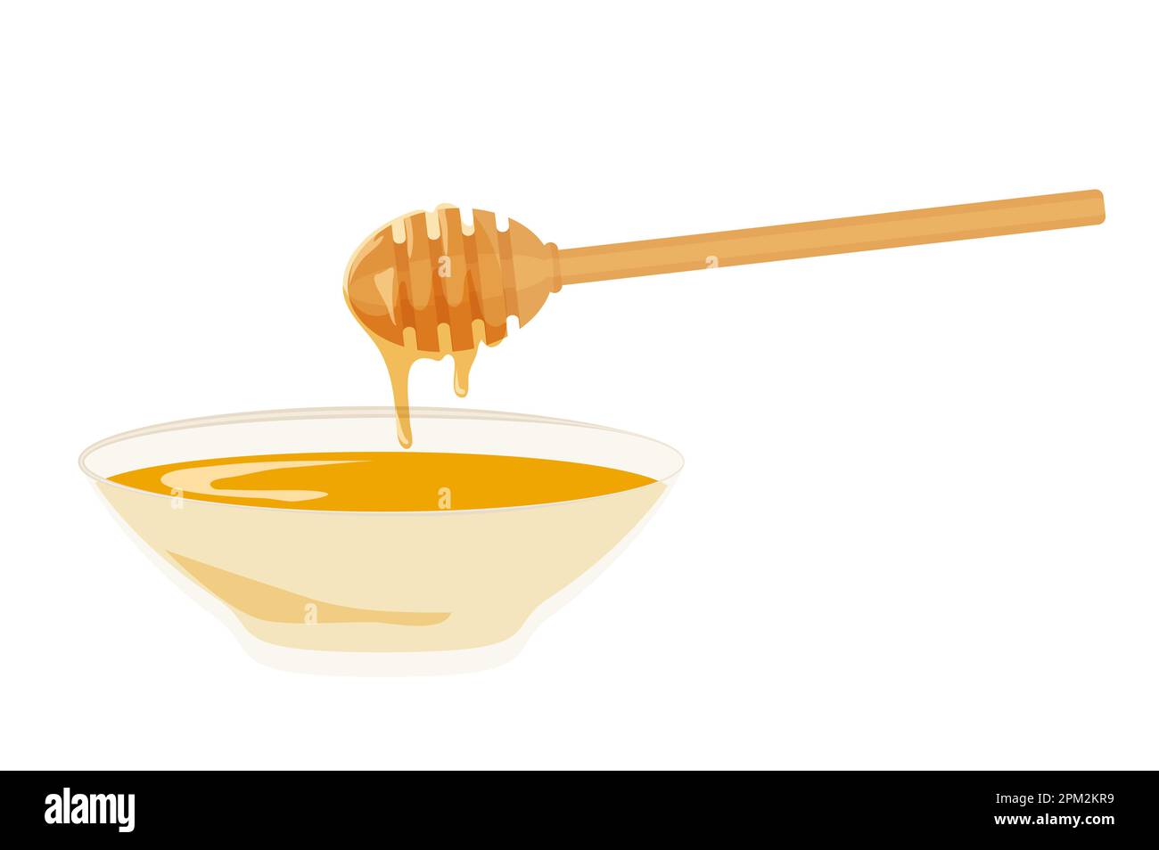 Bowl with natural honey. Beekeeping business, honey production vector ...