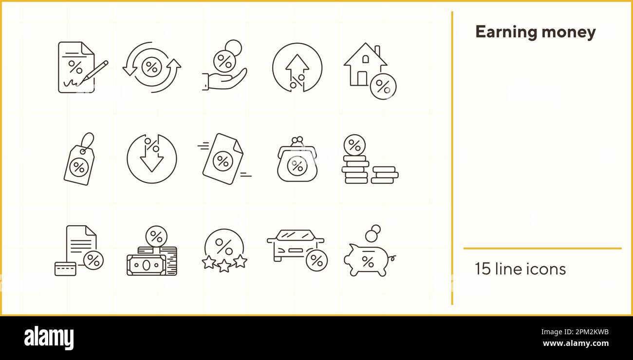 Earning money icon set Stock Vector Image & Art - Alamy
