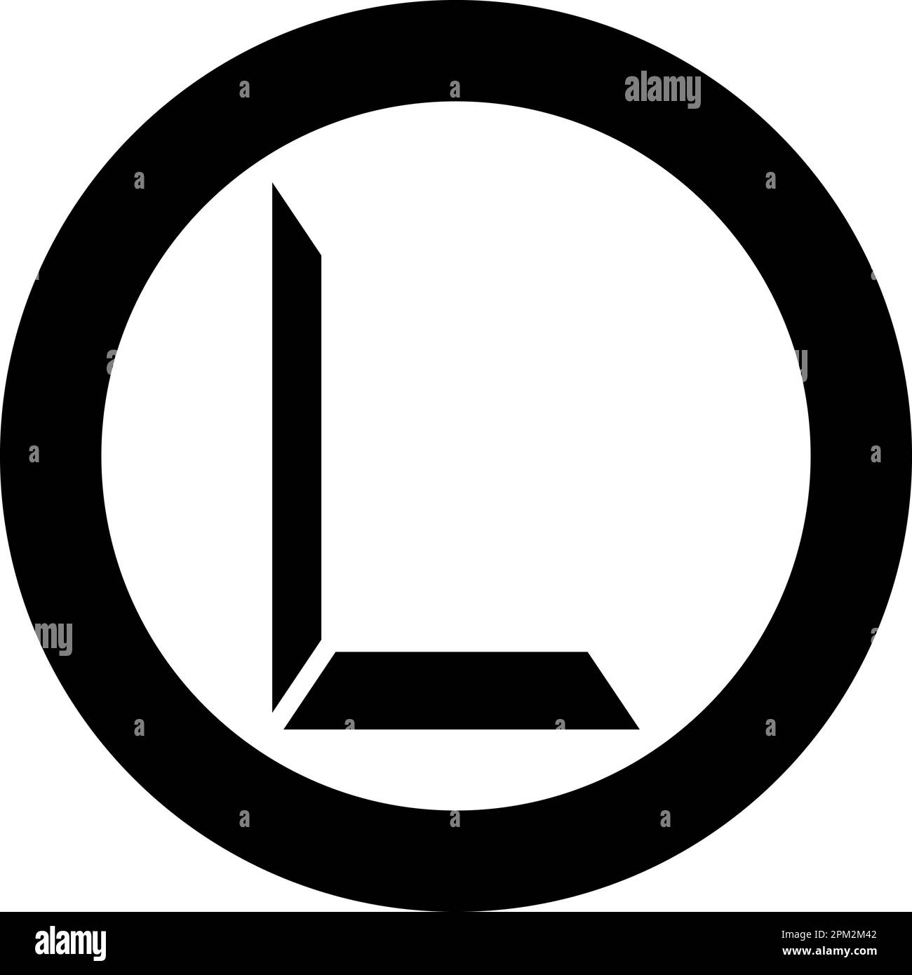 Part border for picture corner frame icon in circle round black color ...