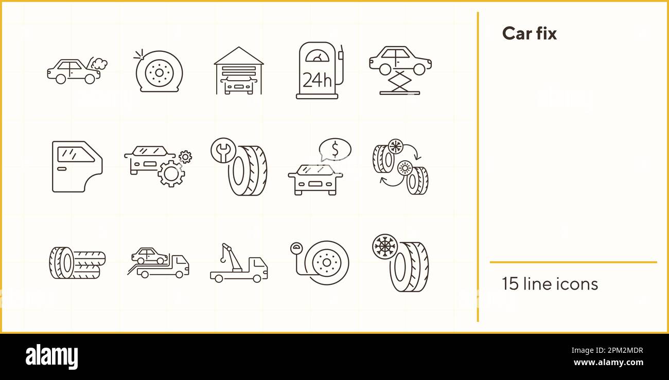 Car fix icons Stock Vector Image & Art - Alamy