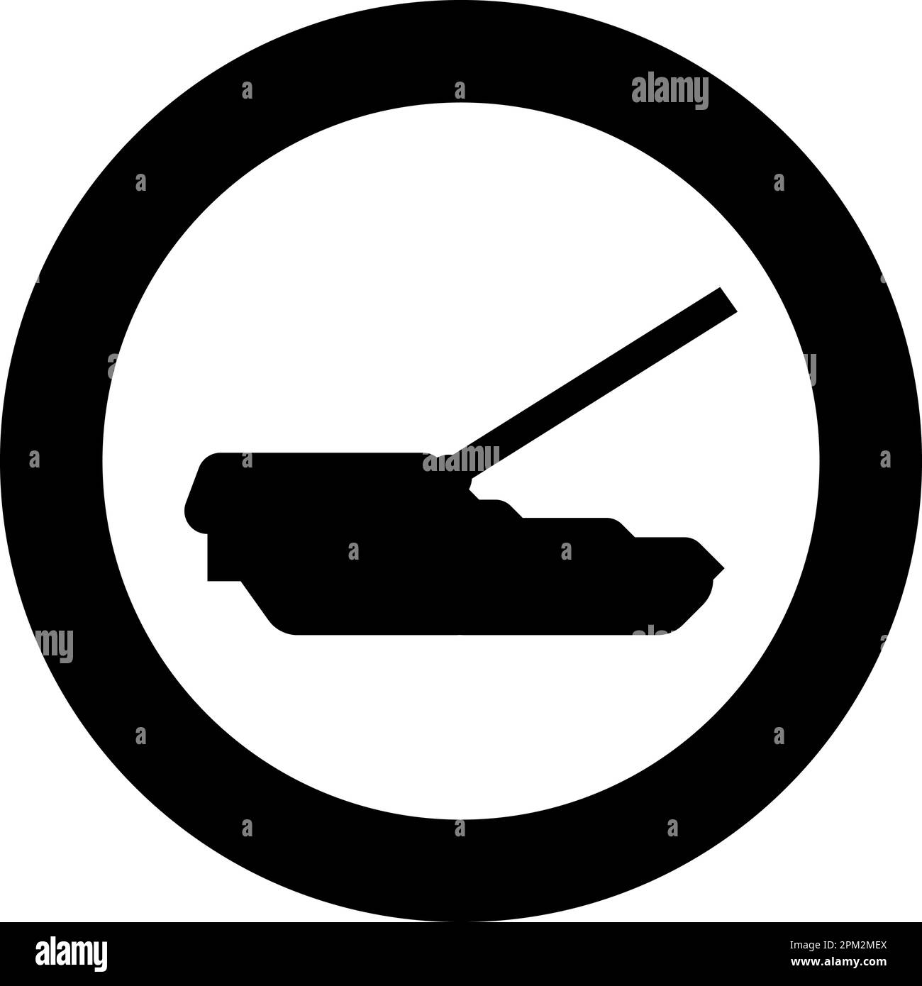 Self-propelled howitzer artillery system icon in circle round black color vector illustration ...