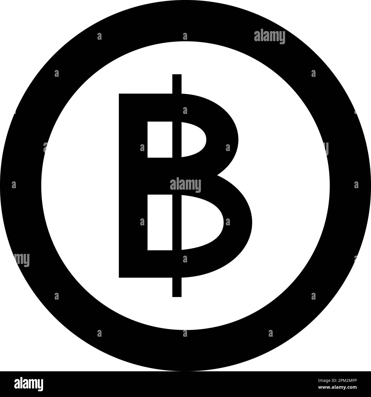 Symbol Baht Thailand money cash currency sign icon in circle round ...