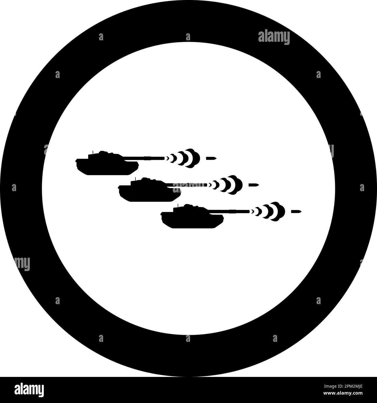 Shooting tanks war concept icon in circle round black color vector ... Shooting tanks war concept icon in circle round black color vector ...