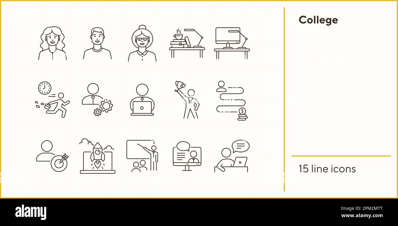 College line icon set Stock Vector Image & Art - Alamy