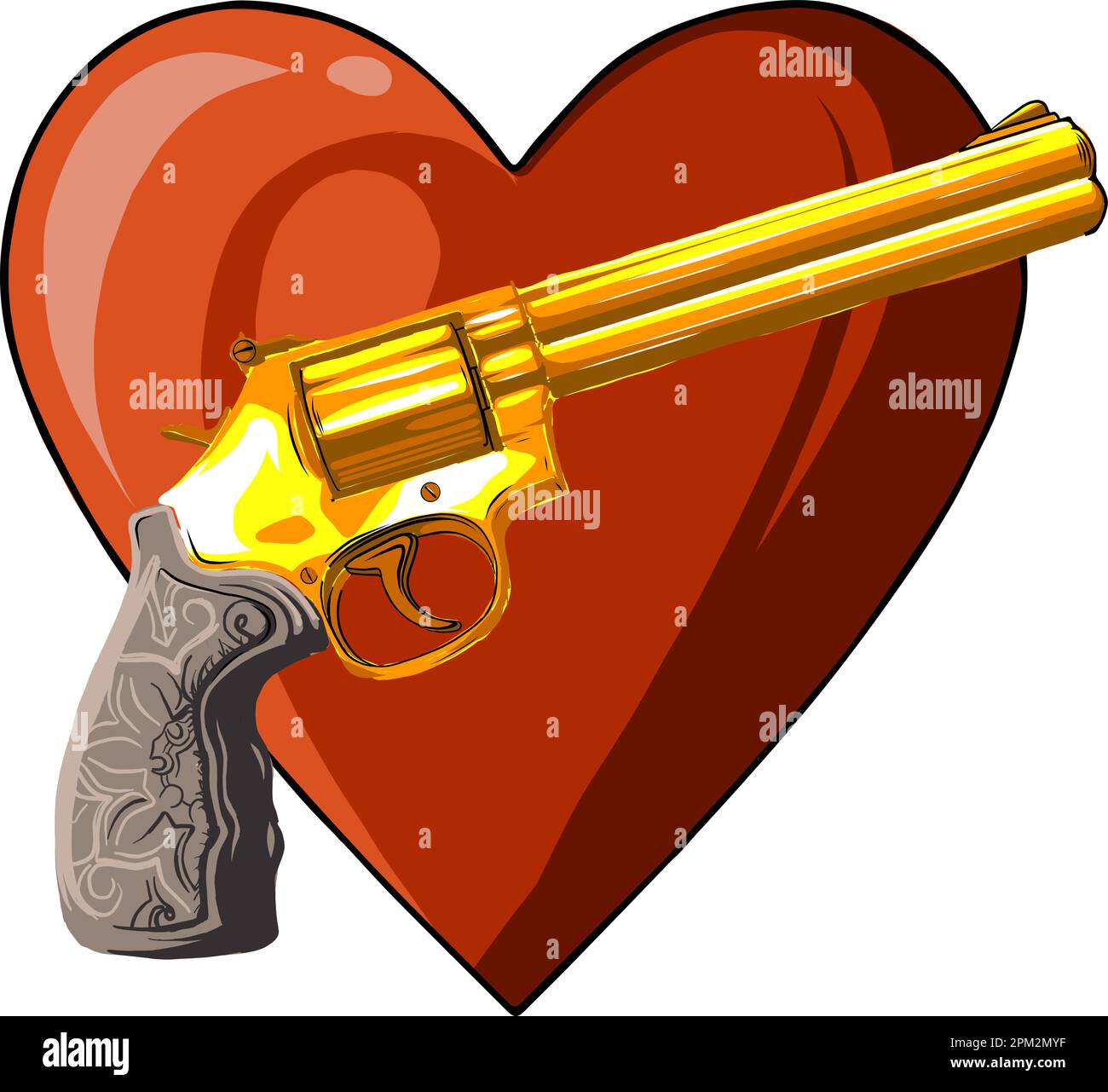 classic gold revolver vector design Stock Vector Image & Art - Alamy
